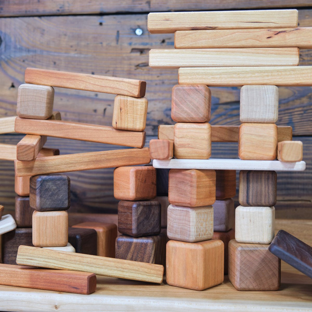 Wooden One-Size Cube Building Blocks, Set of 24, 1.5" cubes – Camden ...