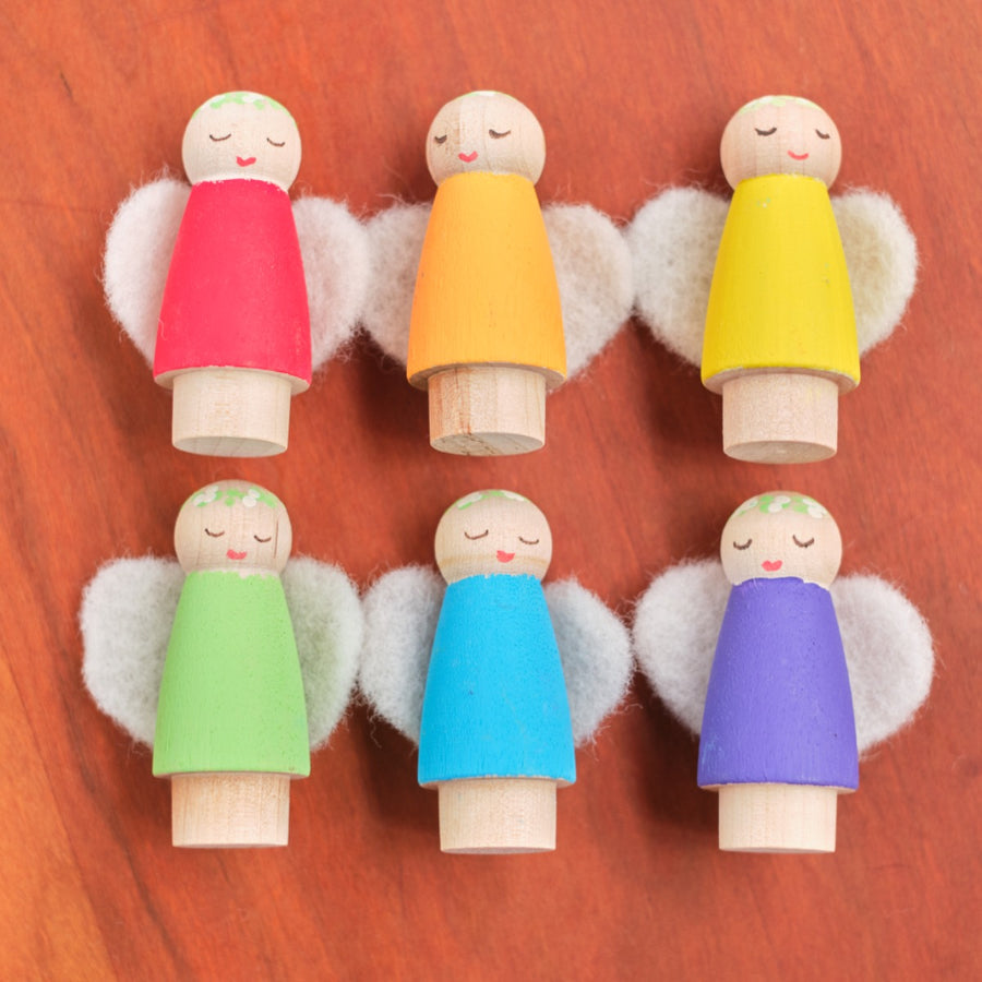 Vibrant Peg Angels, Set of 6 – Camden Rose Inc. / Palumba