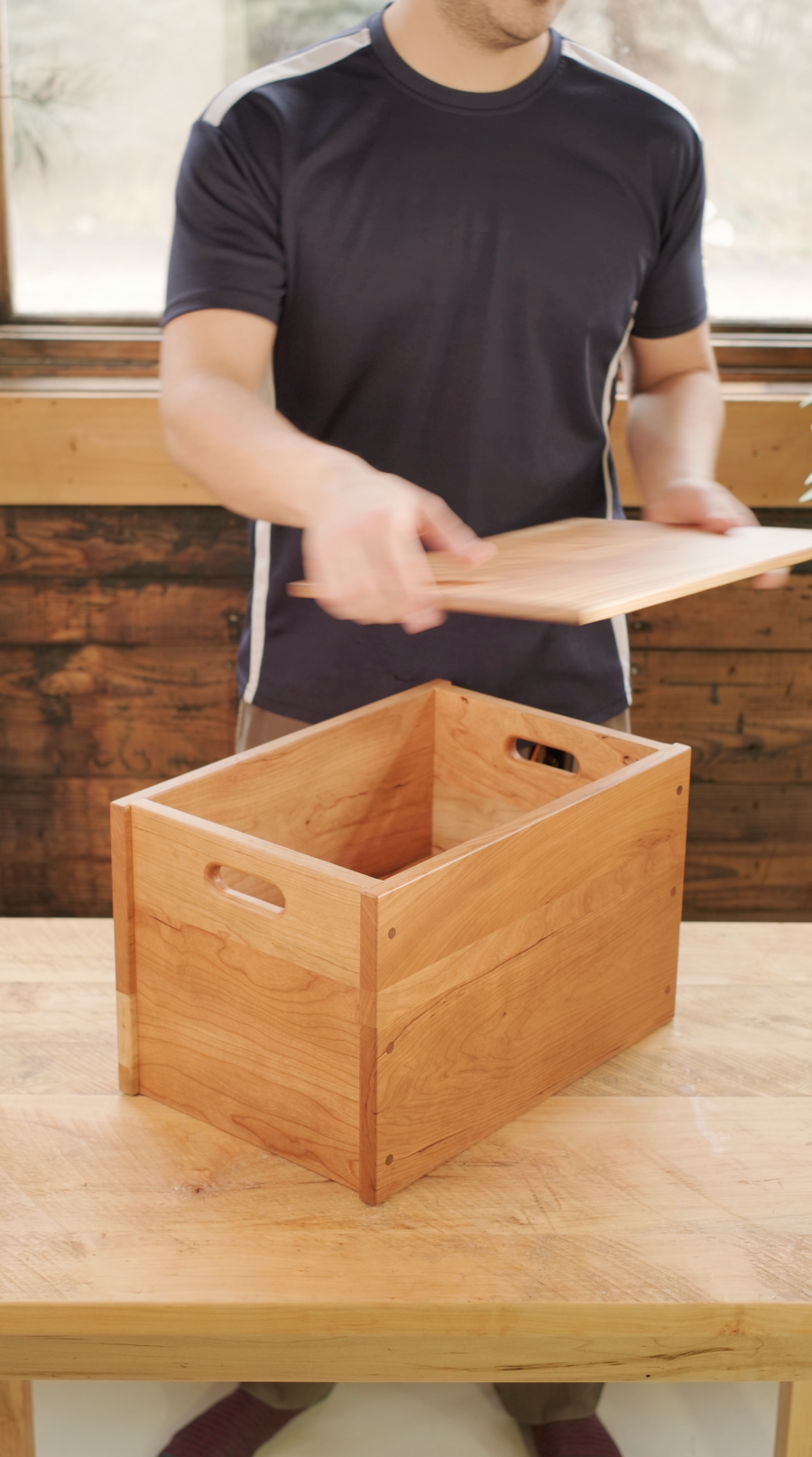 Cherry Crate with Lid - 18" x 12" x 12" – Camden Rose Inc. / Palumba